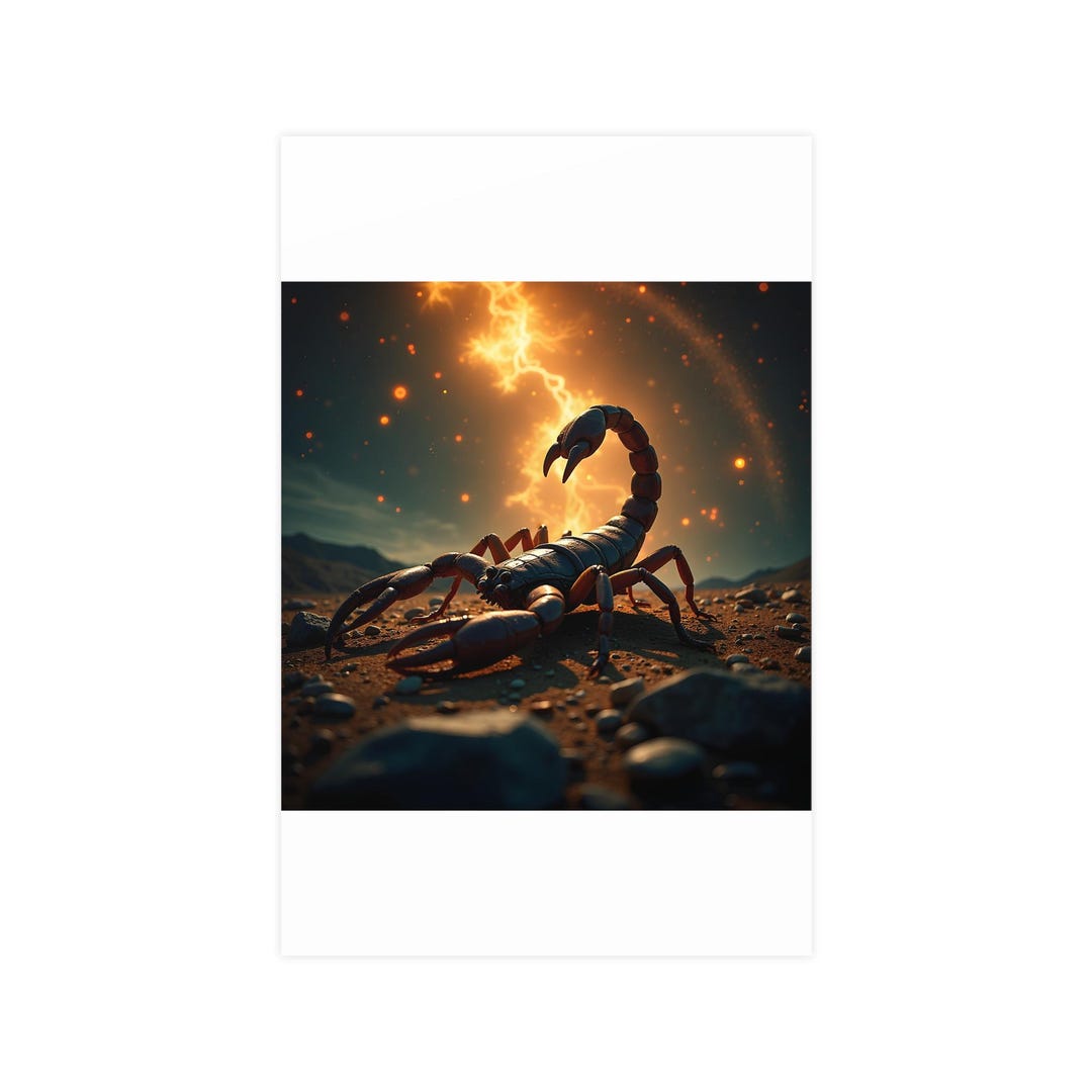 Scorpion Fantasy Art Print, Living Room Wall Art, Mystical Creature ...
