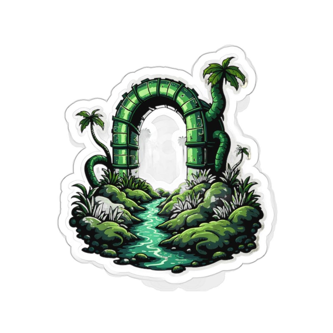 Jungle Portal Sticker, Fantasy Adventure Vinyl Decal, Mystical Tropical ...
