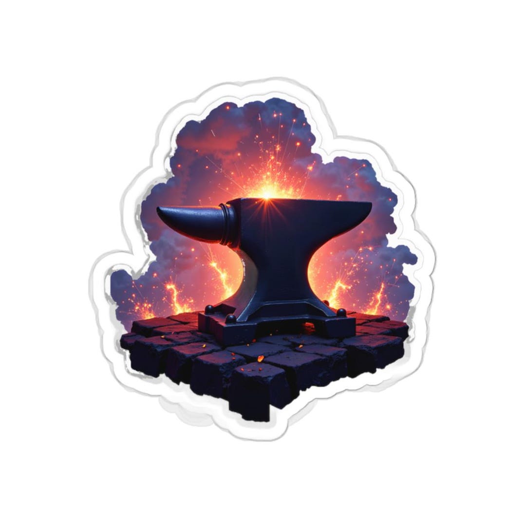Fantasy Anvil Sticker, Blacksmith Vinyl Decal, Die Cut Laptop Sticker ...
