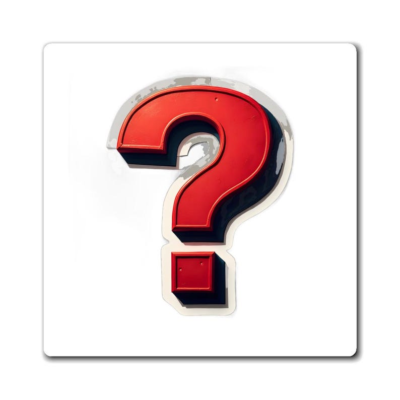 Question Mark Fridge Magnet, 3D Red Kitchen Magnet, Curiosity Symbol ...