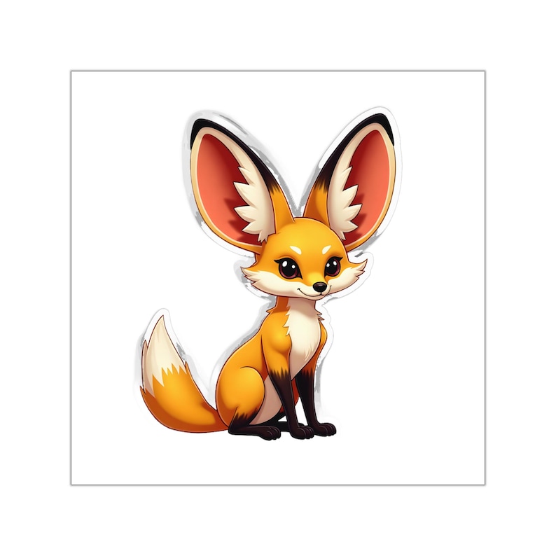Cute Fennec Fox Sticker, Kawaii Animal Vinyl Decal, Anime Style Laptop ...
