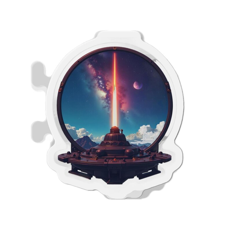 Space Observatory Portal Magnet, Sci Fi Fridge Magnet, Galaxy Kitchen ...