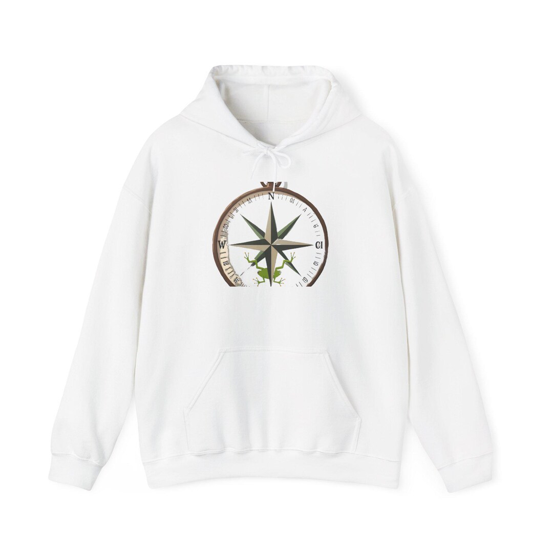 Compass Frog Hoodie, Adventure Travel Sweatshirt, Nature Explorer Gift ...
