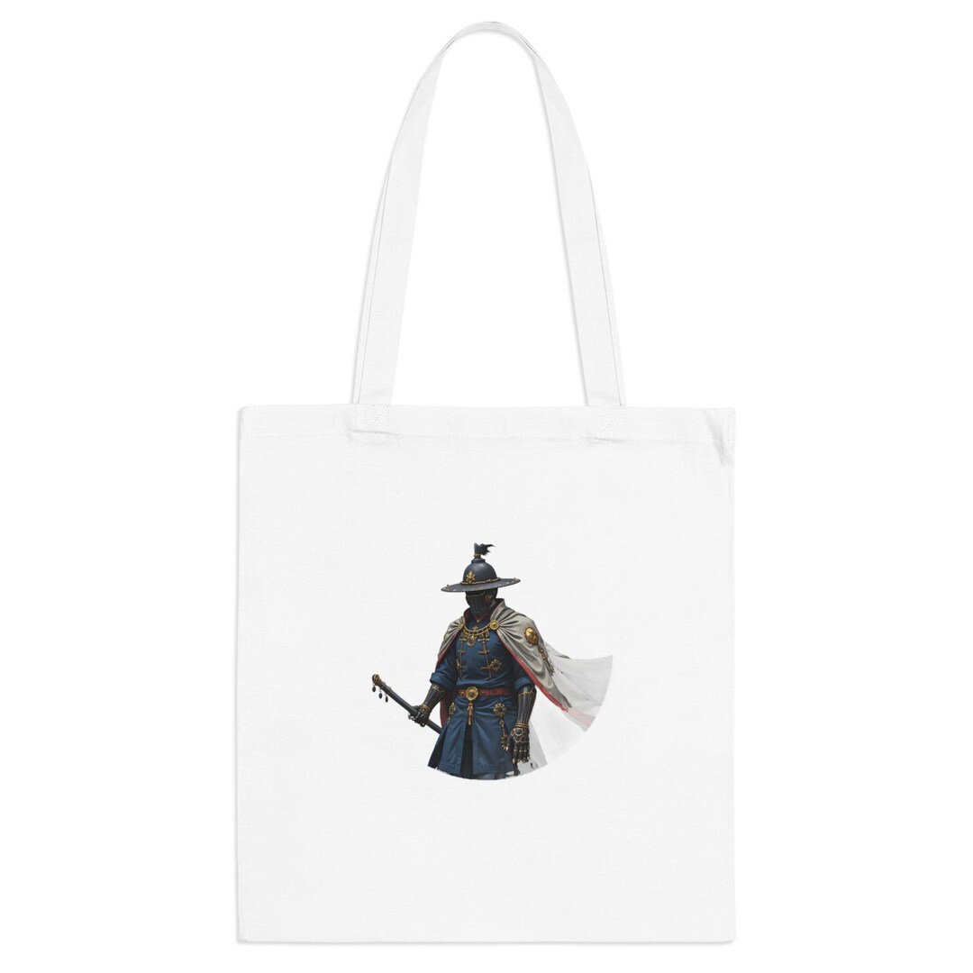 Medieval Warrior Tote Bag, Fantasy Knight Shopping Bag, Navy Blue ...