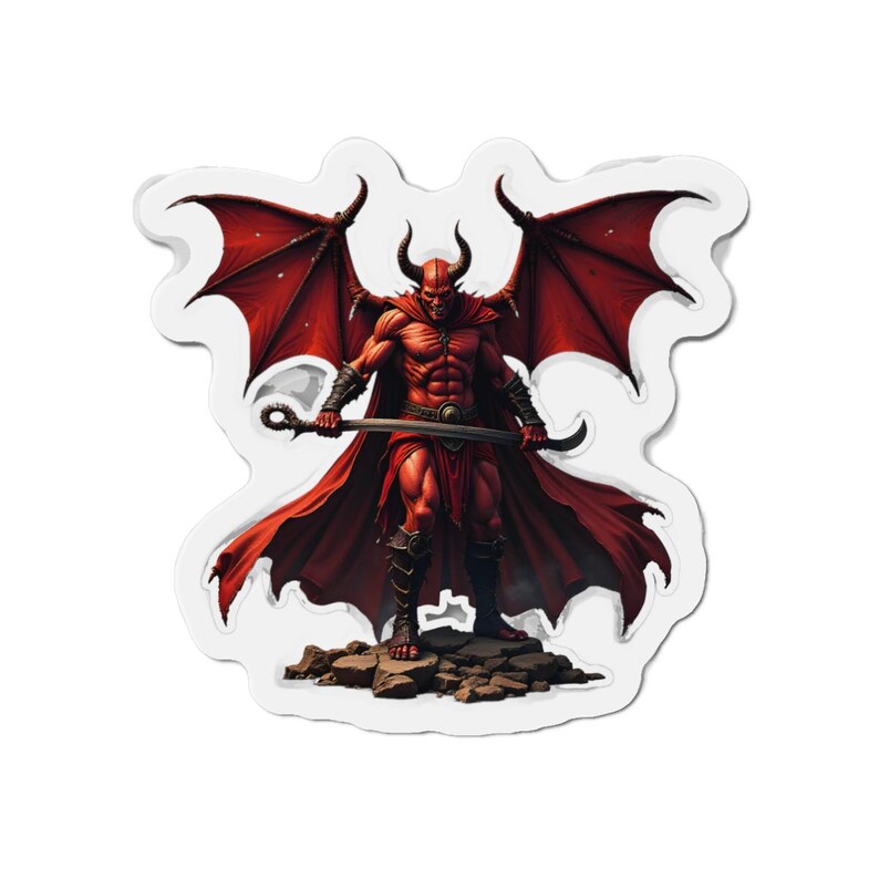 Demon Warrior Fridge Magnet, Fantasy Kitchen Magnet, Gothic ...