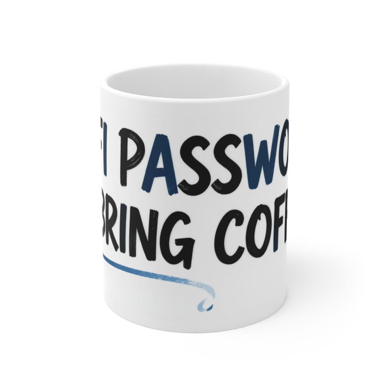 Wifi Password Coffee Mug, Funny Host Gift, Hand Lettered Typography ...