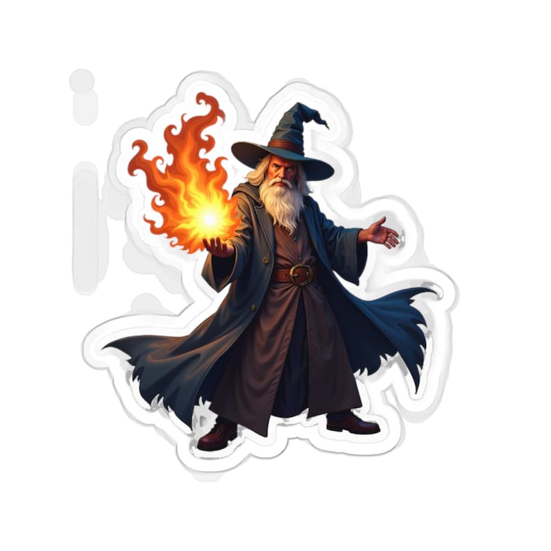 Wizard Fire Sticker, Fantasy Vinyl Decal, Magic Laptop Sticker ...