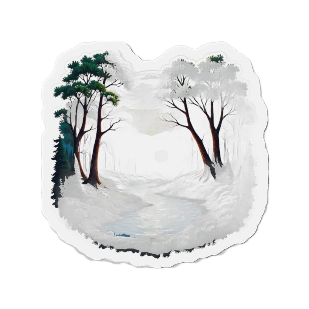Forest Stream Fridge Magnet, Nature Kitchen Magnet, Peaceful River ...