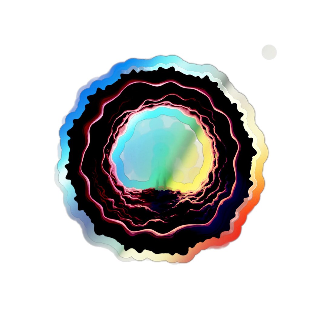 Tunnel Vision Holographic Sticker, Mystical Vinyl Decal, Surreal Laptop ...
