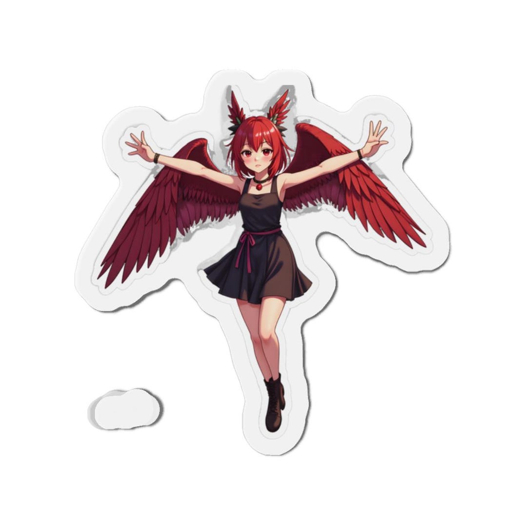 Anime Angel Girl Fridge Magnet, Cute Kitchen Magnet, Red Hair Manga Die ...