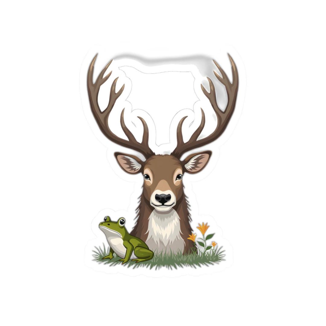 Cute Deer Frog Sticker - Woodland Animals Cartoon Illustration - Forest ...