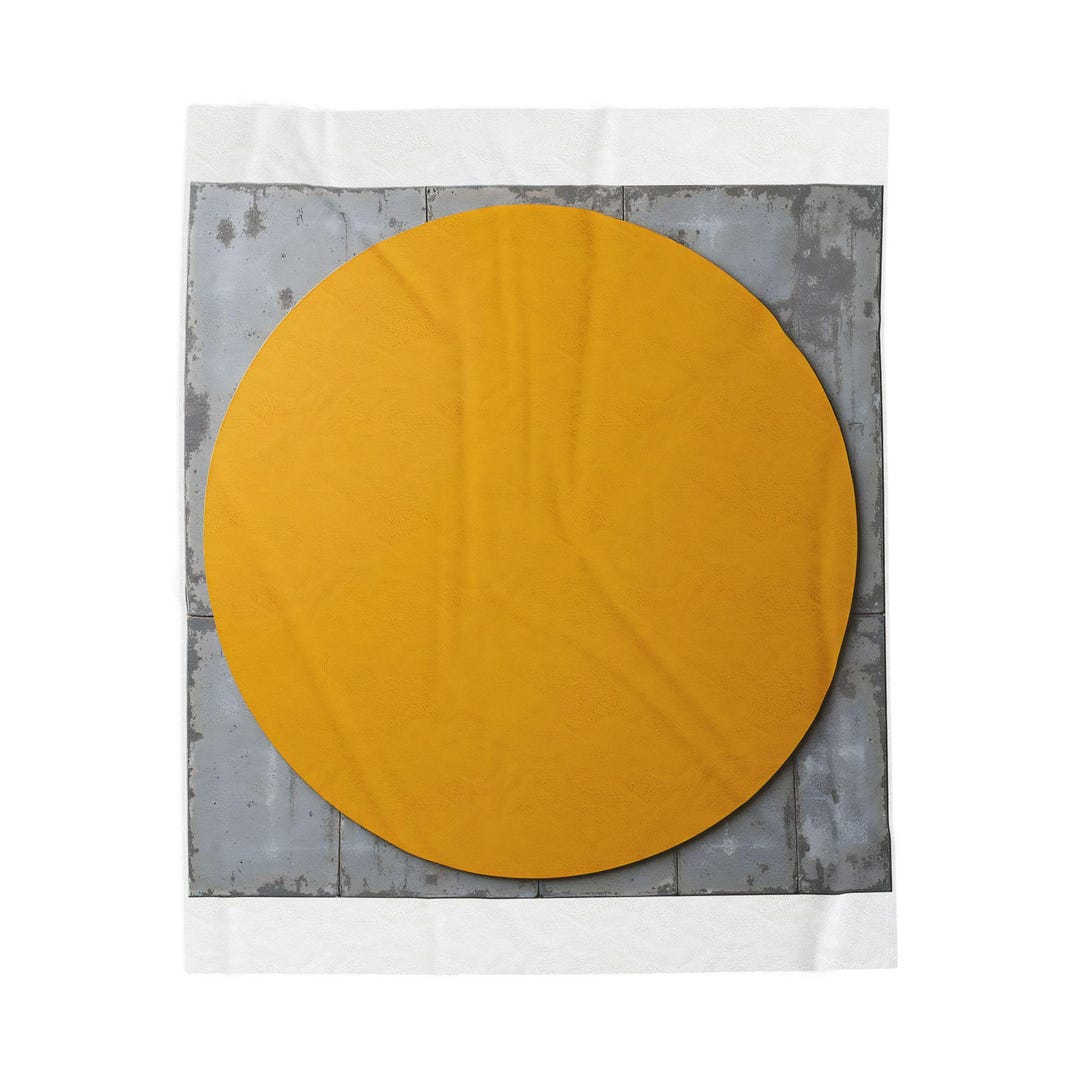 Yellow Circle Throw Blanket, Living Room Cozy Blanket, Minimalist ...