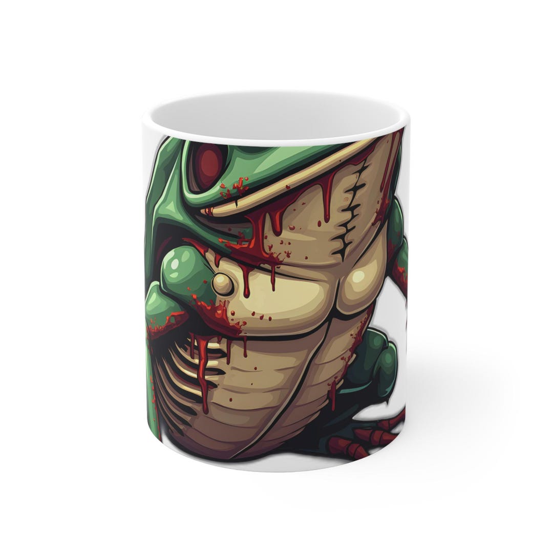 Zombie Frog Mug - Halloween Horror Cartoon 11oz Coffee Cup - Undead ...