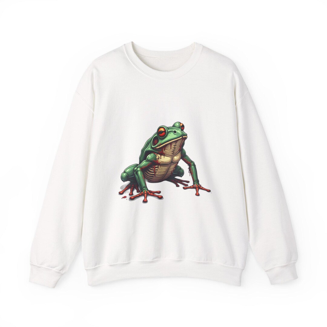 Zombie Frog Poster 12x18 - Horror Cartoon Art Print - Undead Amphibian ...