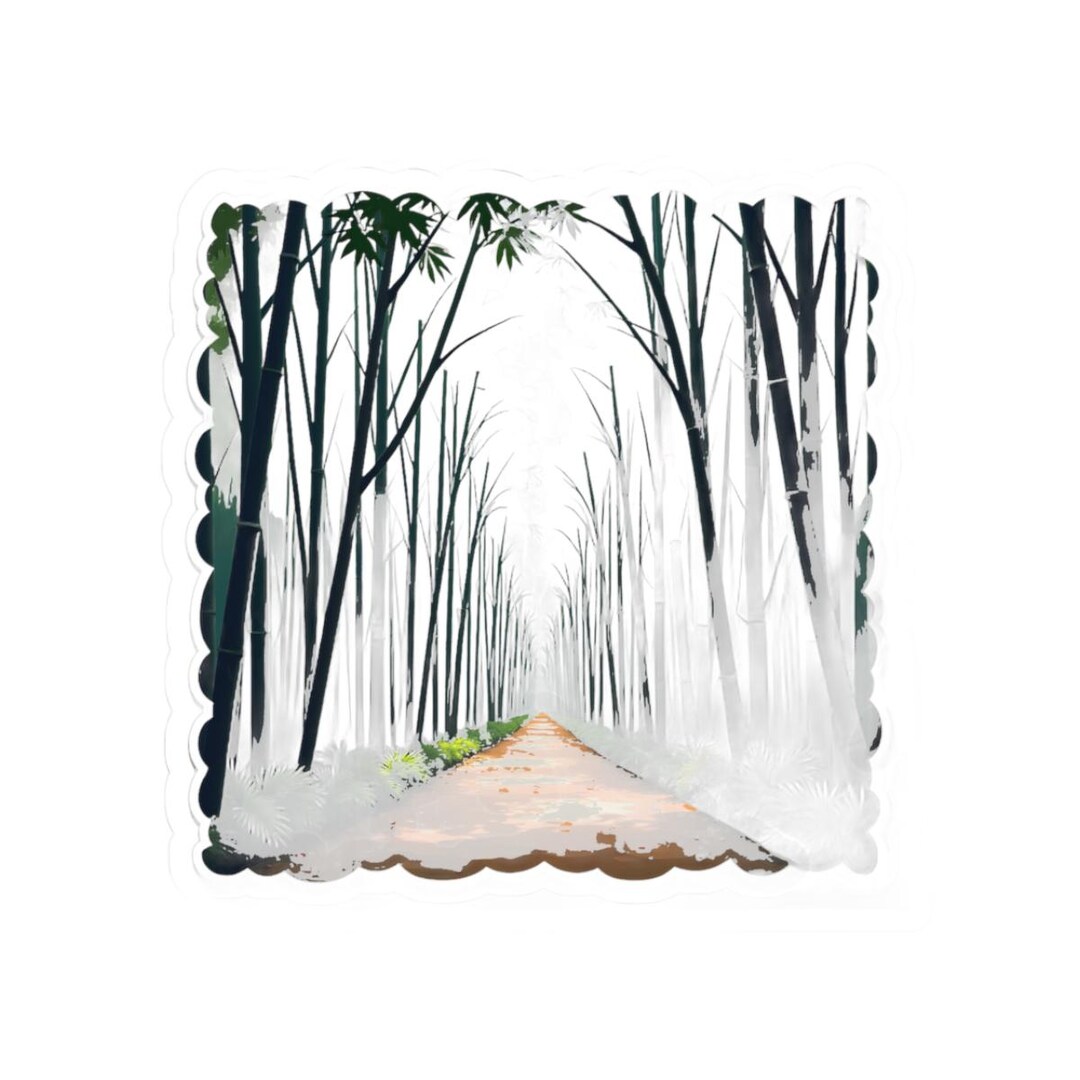 Bamboo Forest Laptop Sticker, Zen Garden Vinyl Decal, Nature Path ...