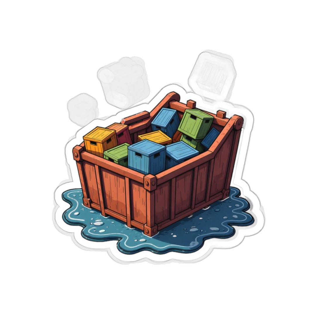 Wooden Crate Sticker, Vintage Storage Box Decal, Laptop Sticker, Retro ...