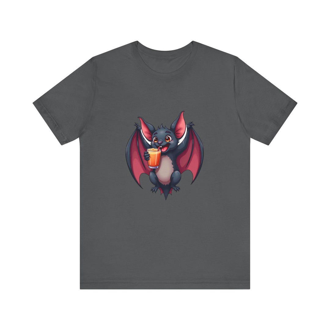 Cute Bat Drinking Juice | Kawaii Bat Graphic Tee | Fantasy Animal T ...