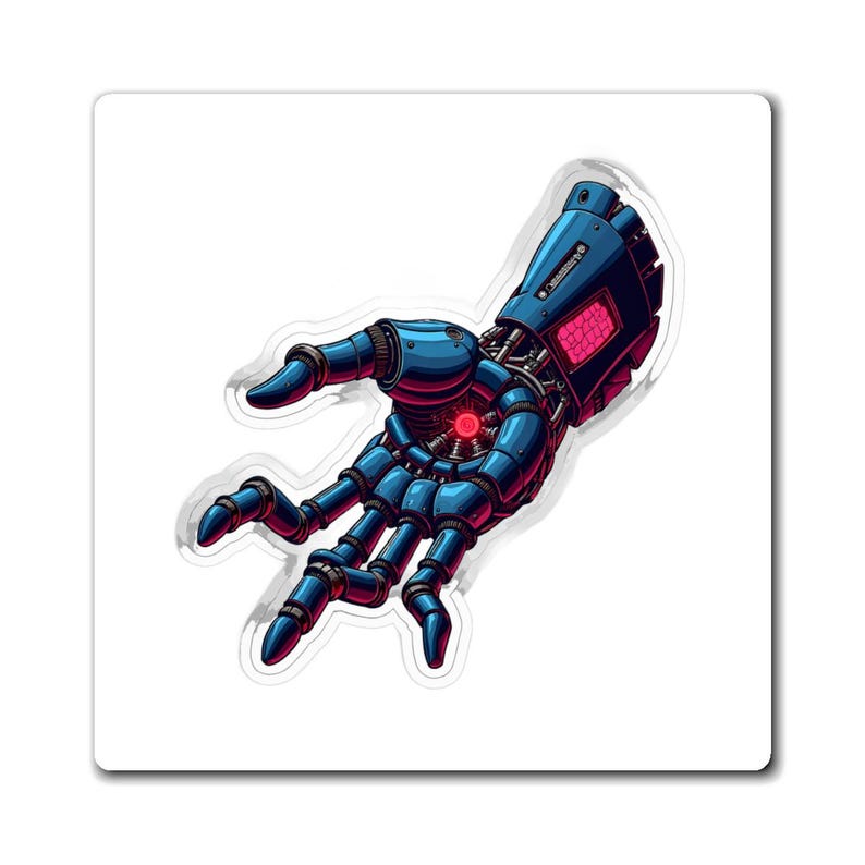 Cyberpunk Robot Hand Fridge Magnet, Futuristic Kitchen Magnet, Sci Fi ...