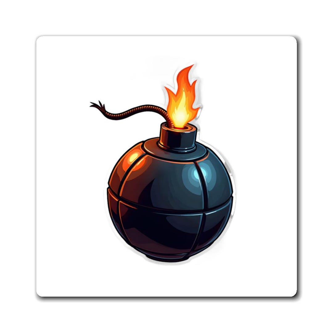 Cartoon Bomb Fridge Magnet, Funny Kitchen Magnet, Gaming Decor, Comic ...