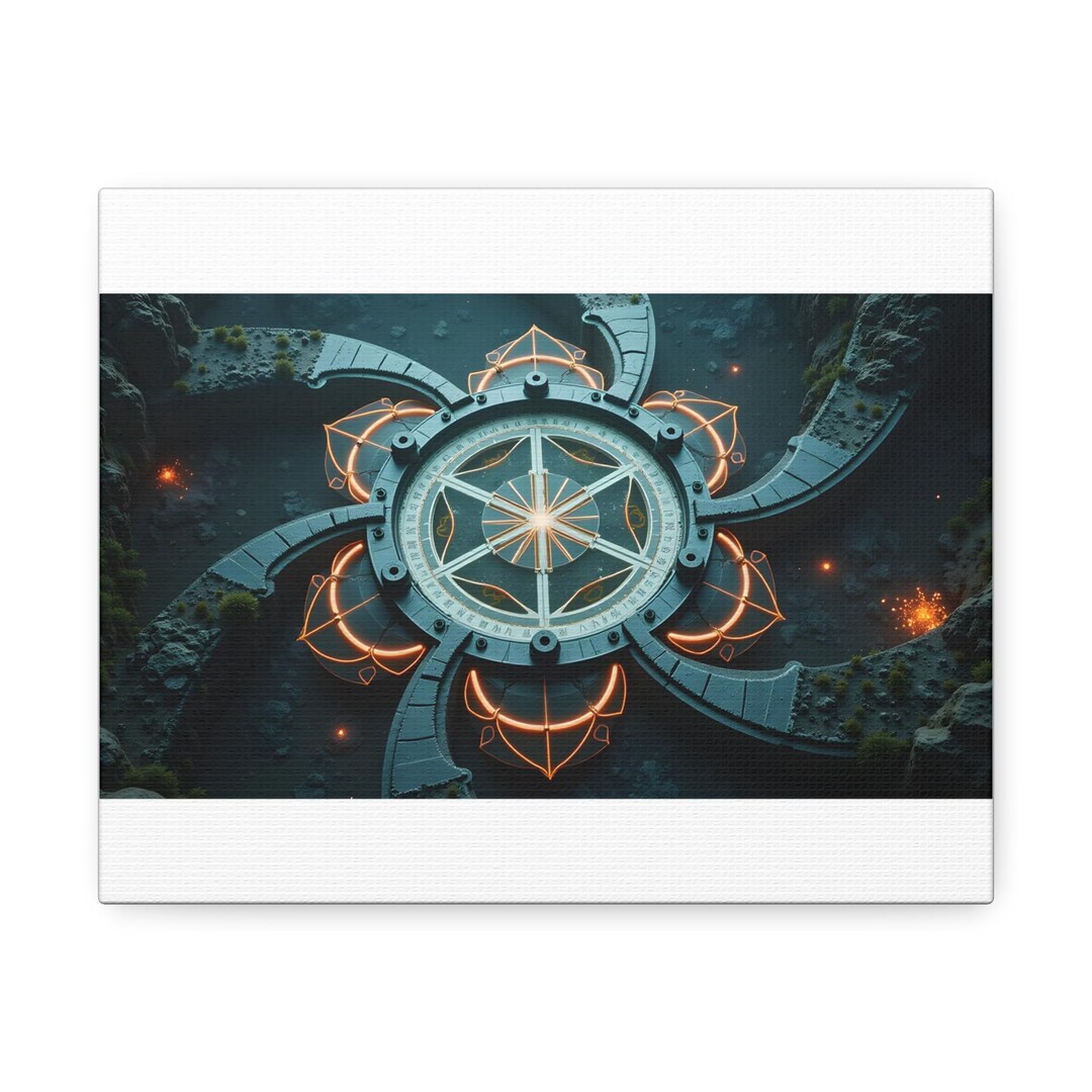 Magical Compass Canvas Wall Art | Fantasy Home Decor for Living Room ...