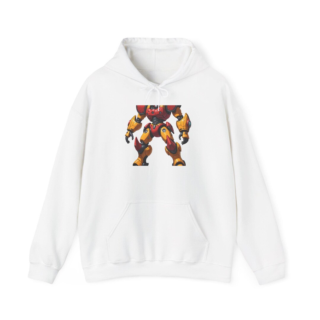 Mech Robot Hoodie, Anime Warrior Cozy Sweatshirt, Sci-fi Hero Pullover ...