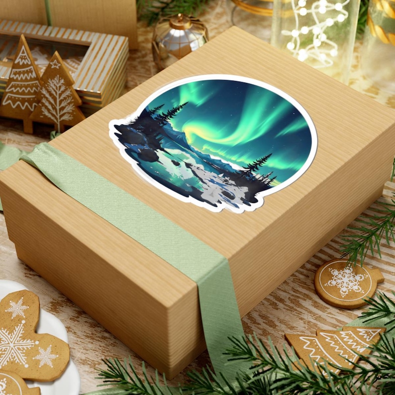 Northern Lights Sticker, Aurora Borealis Vinyl Decal, Laptop Sticker ...