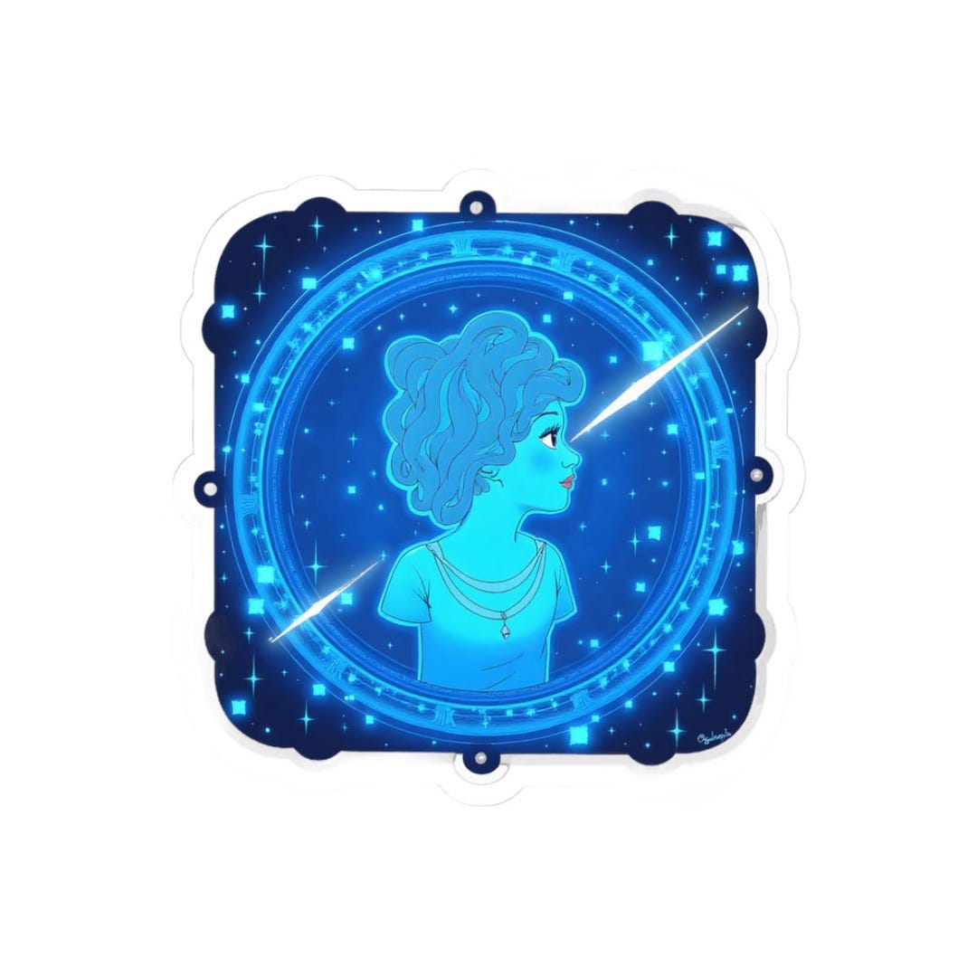 Cosmic Woman Sticker, Mystical Laptop Decal, Celestial Vinyl Sticker ...