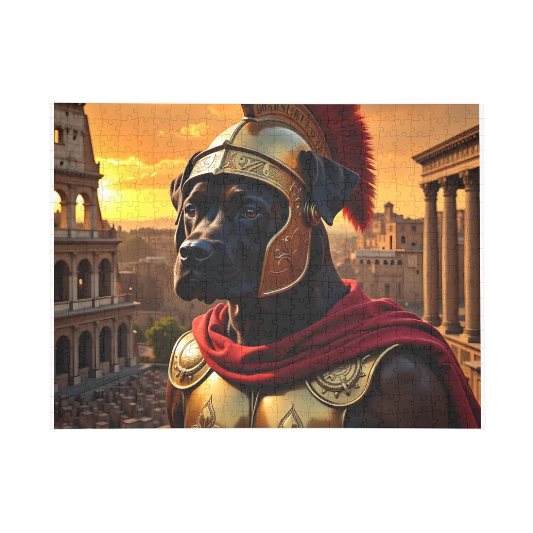 Roman Warrior Dog Jigsaw Puzzle, Living Room Wall Art Display, Heroic ...