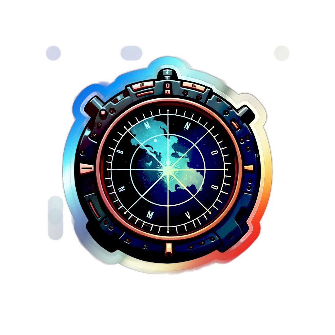 Compass Holographic Sticker, Sci-fi Laptop Decal, Adventure Waterproof ...