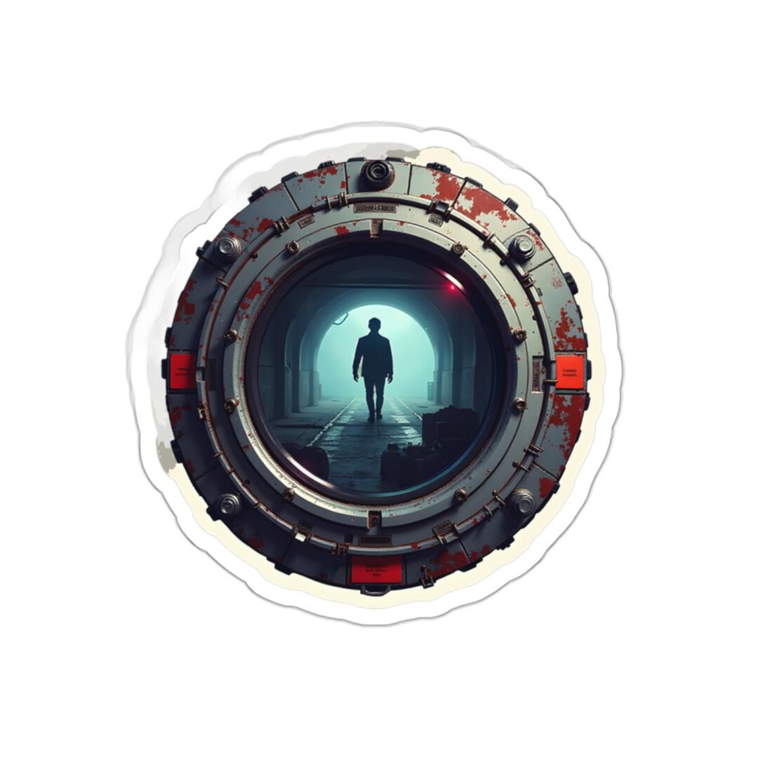 Sci-fi Portal Sticker, Futuristic Laptop Decal, Cyberpunk Vinyl Sticker ...