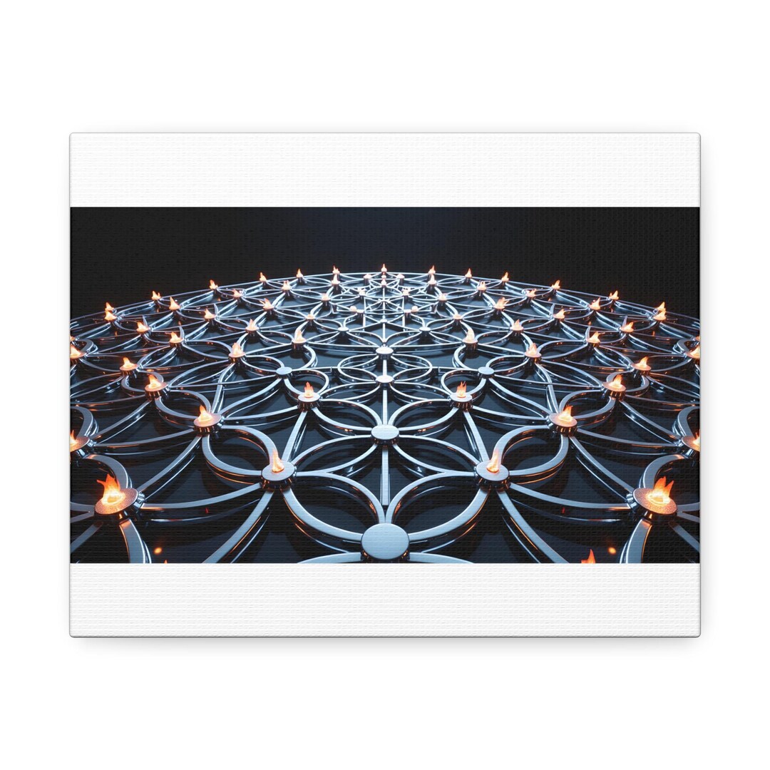 Geometric Network Canvas Wall Art | 3D Digital Modern Home Decor - Etsy
