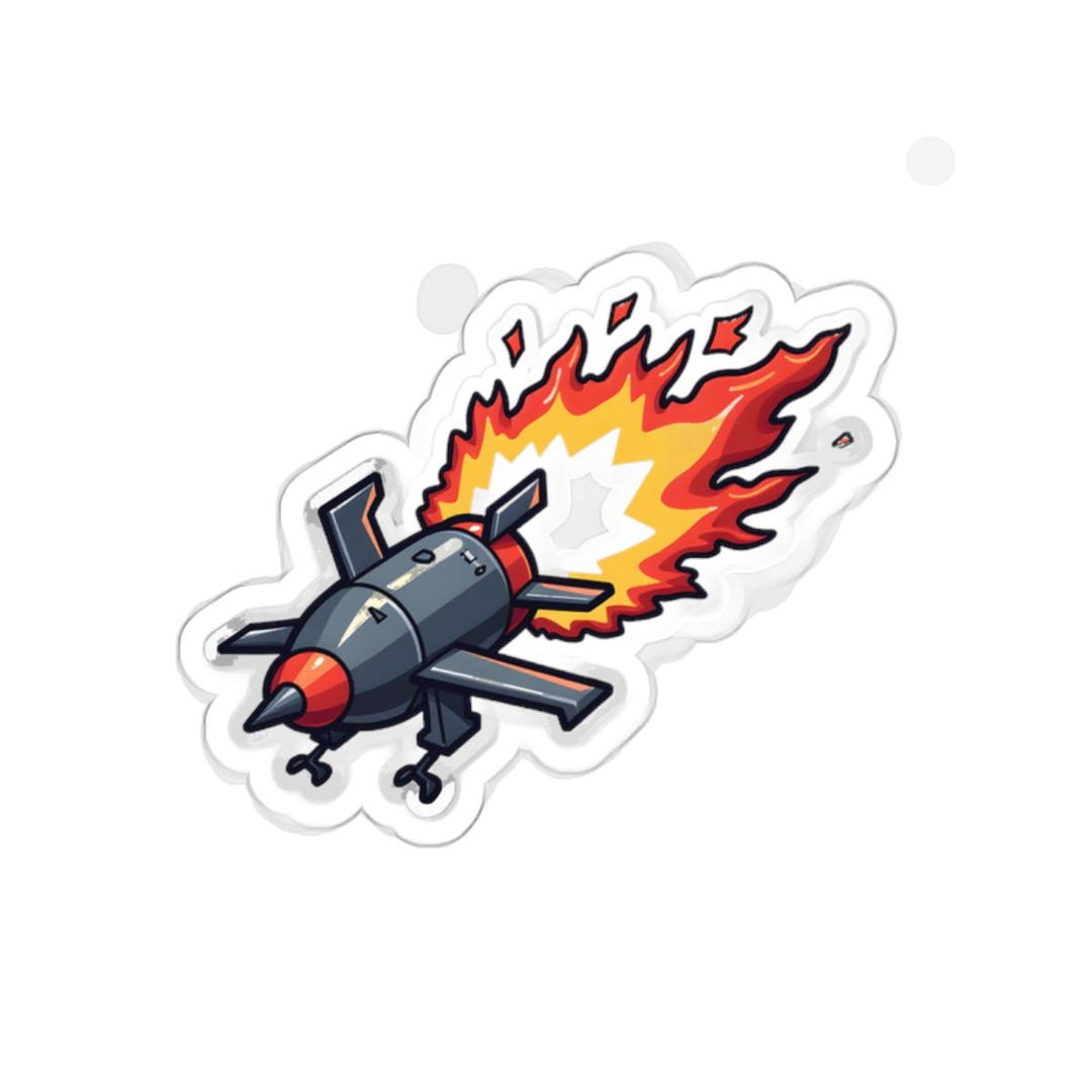 Rocket Explosion Sticker, Die Cut Vinyl Decal, Gaming Laptop Sticker ...