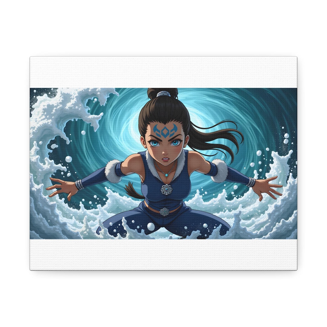 Water Bender Canvas Wall Art | Anime Fantasy Home Decor for Living Room ...