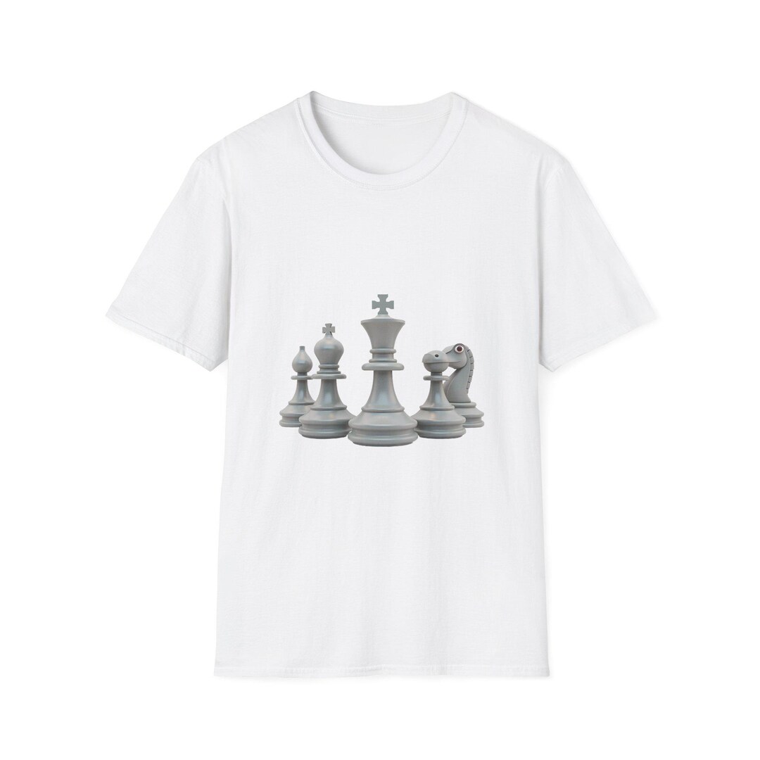 Chess Pieces Graphic Tee, 3D Strategy Game T-shirt, Funny Chess Player ...