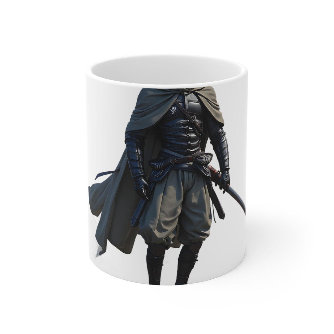 Samurai Warrior Coffee Mug, Japanese Fantasy Art, Anime Gaming Gift ...