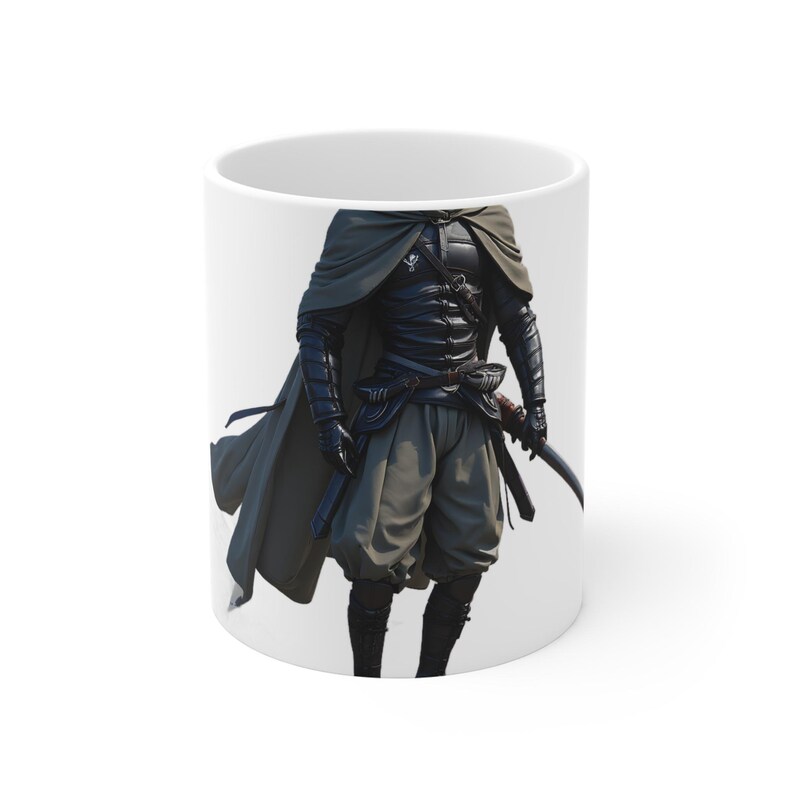 Samurai Warrior Coffee Mug, Japanese Fantasy Art, Anime Gaming Gift ...