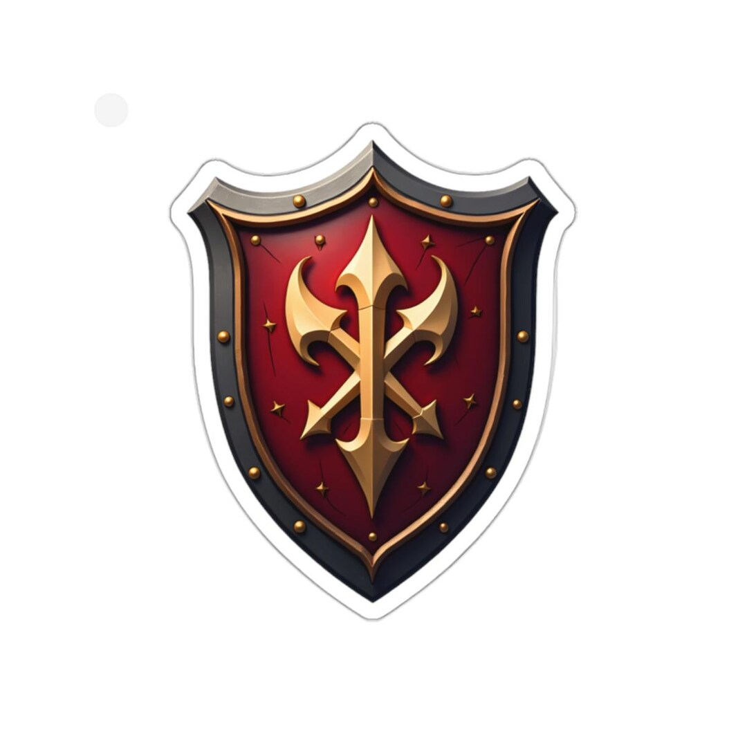 Medieval Shield Sticker, Fantasy Heraldic Vinyl Decal, Knight Gaming ...