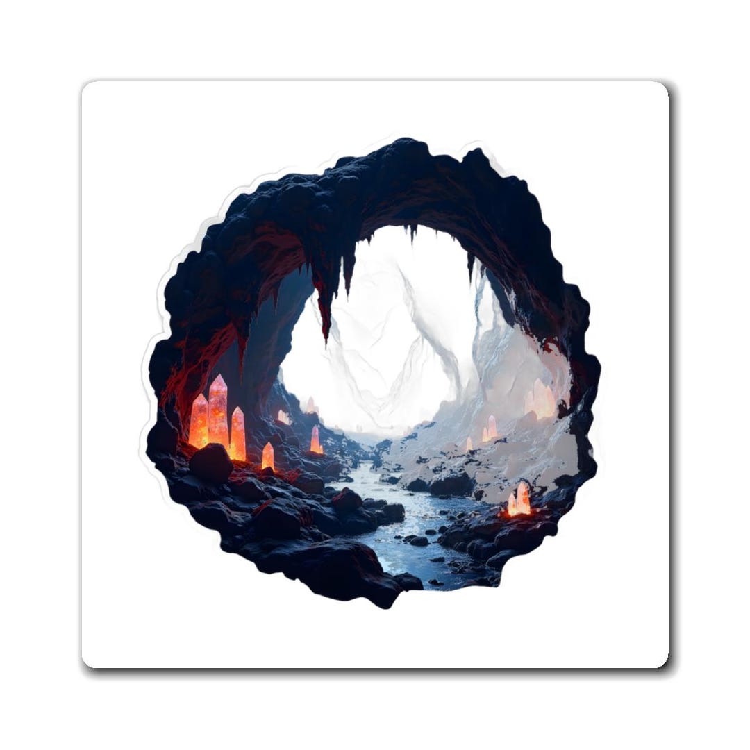 Crystal Cave Fridge Magnet, Fantasy Art Kitchen Magnet, Mystical ...