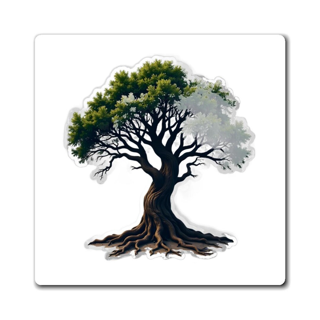 Ancient Tree Fridge Magnet, Realistic Nature Kitchen Magnet, Tree of ...