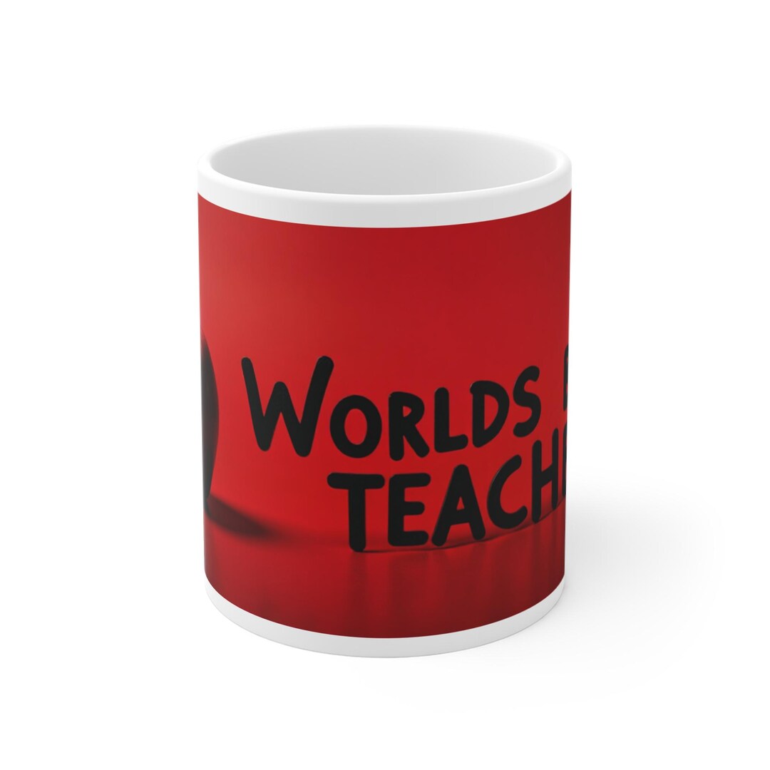 Apple Teacher Coffee Mug, Teacher Appreciation Gift, Red Apple Ceramic ...