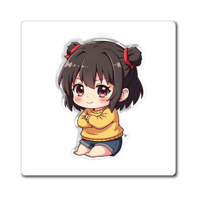 Anime Girl Fridge Magnet, Cute Chibi Kitchen Magnet, Kawaii ...