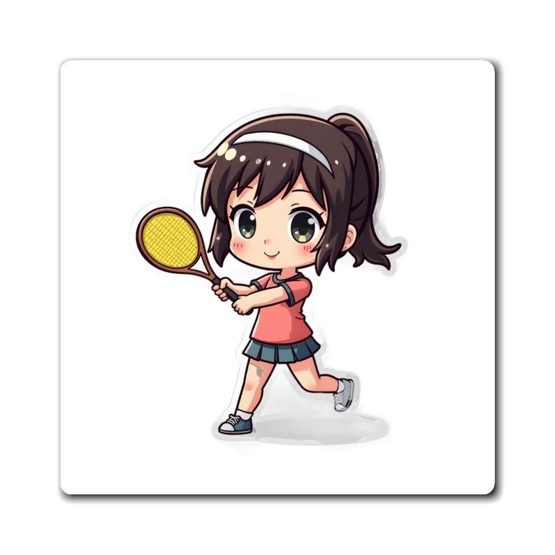 Tennis Girl Fridge Magnet, Anime Chibi Kitchen Magnet, Kawaii Sports ...
