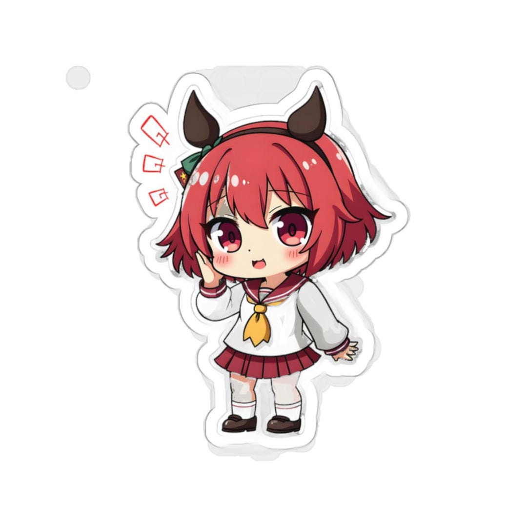 Anime Girl Sticker, Chibi Kawaii Laptop Decal, Cute Vinyl Sticker ...