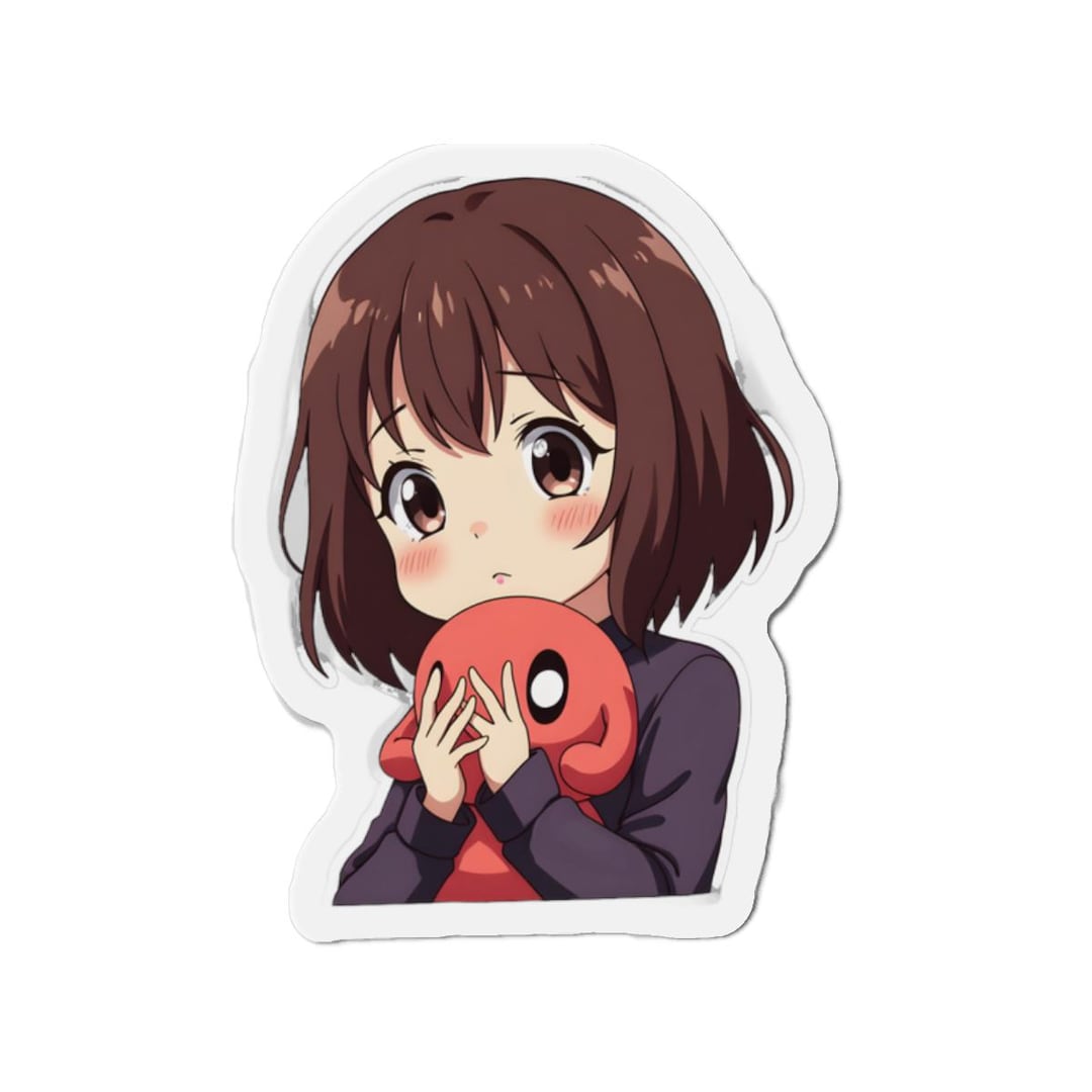 Cute Anime Girl Magnet, Kawaii Fridge Magnet, Shy Chibi Kitchen Magnet ...