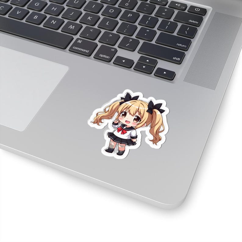 Anime Girl Sticker, Chibi Kawaii Laptop Decal, Cute Vinyl Sticker ...