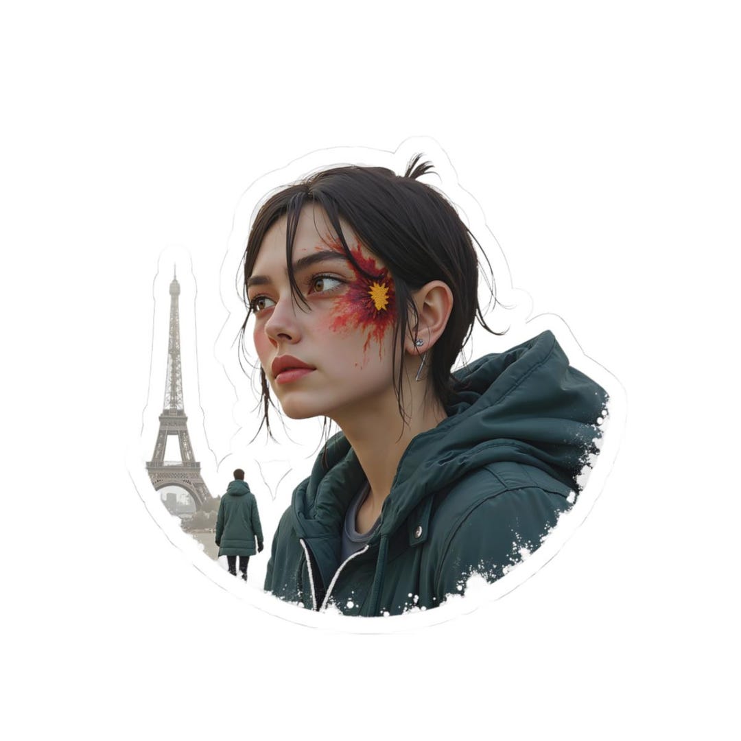 Wounded Anime Girl Sticker, Paris Eiffel Tower Art, Melancholic Winter ...