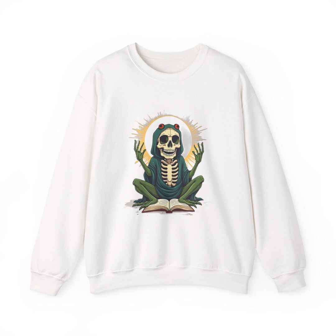 Frog Death Guru Poster - Spiritual Skeleton Meditation Art - Dark Humor ...