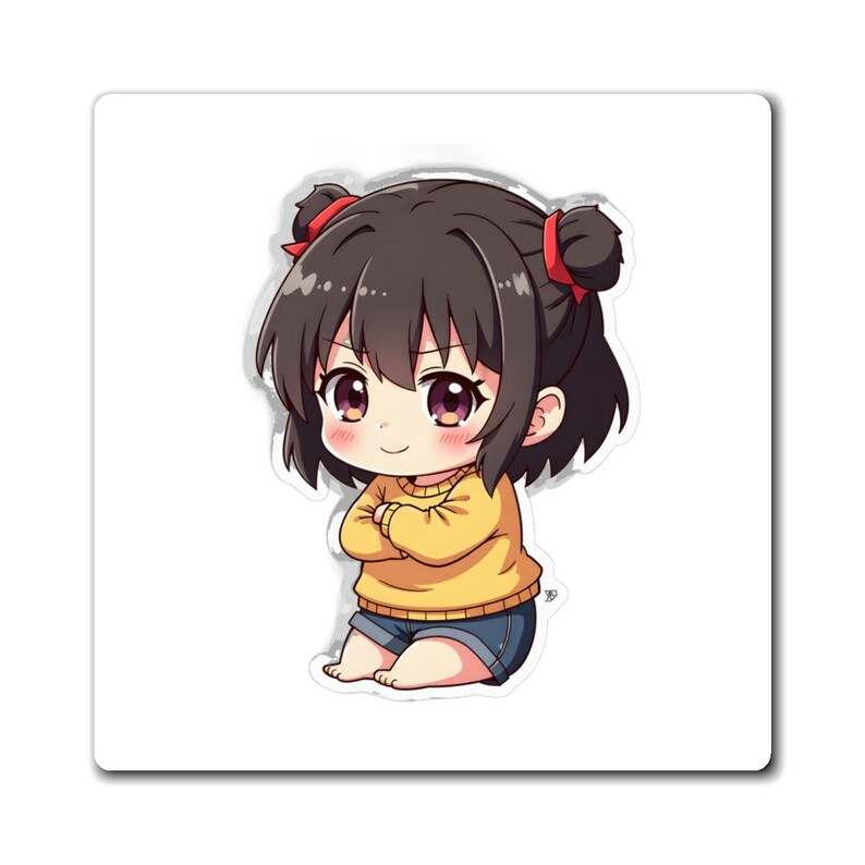 Anime Girl Fridge Magnet, Cute Chibi Kitchen Magnet, Kawaii ...