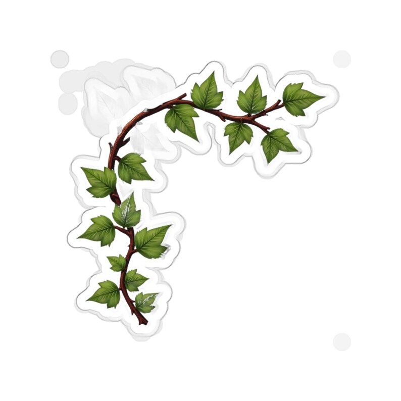Ivy Branch Sticker, Botanical Vinyl Decal, Nature Laptop Sticker ...