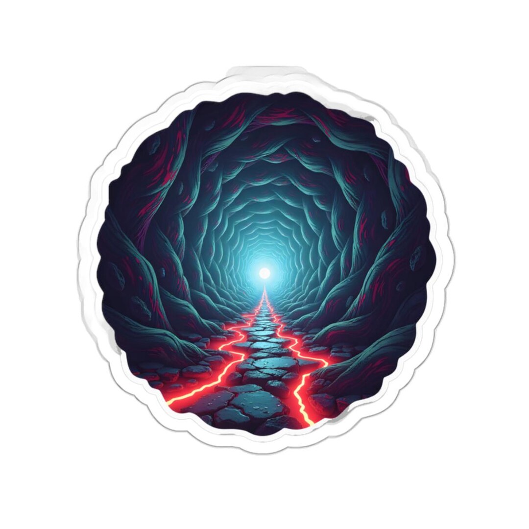 Mystical Tunnel Sticker, Fantasy Cave Vinyl Decal, Waterproof Laptop ...